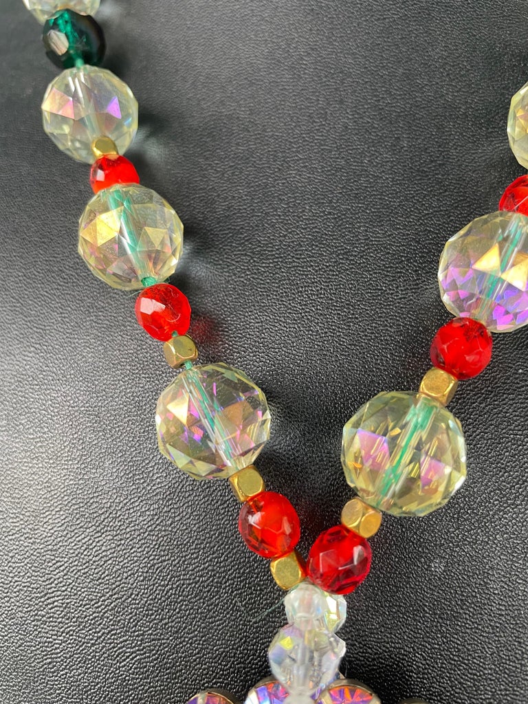 One of a kind,handmade,vintage crystal brooch and vintage crystal beads ...