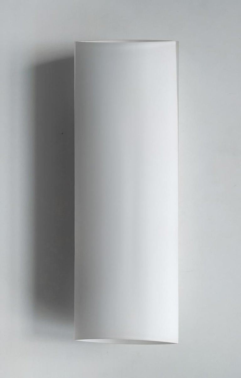 One of... German Vintage Minimalist White Glass Wall Light Sconce For ...