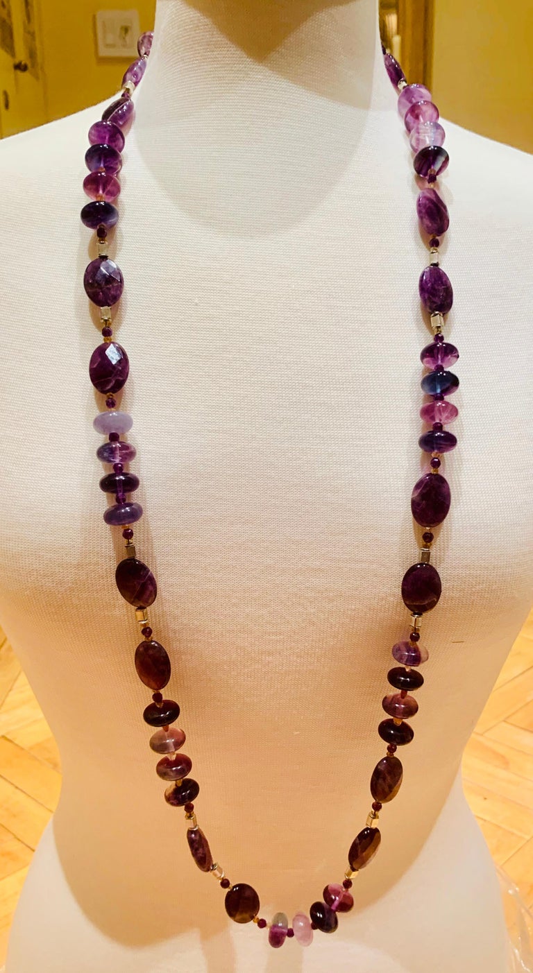 One of Kind Handmade Natural Gemstone Necklace with Amethyst, and ...