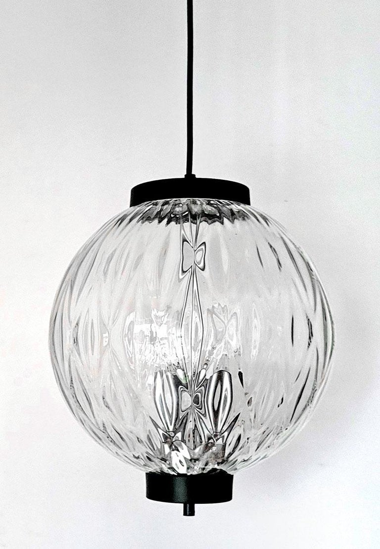 One of Large Austrian Vintage Blown Glass Globe Ceiling Hanging Light ...