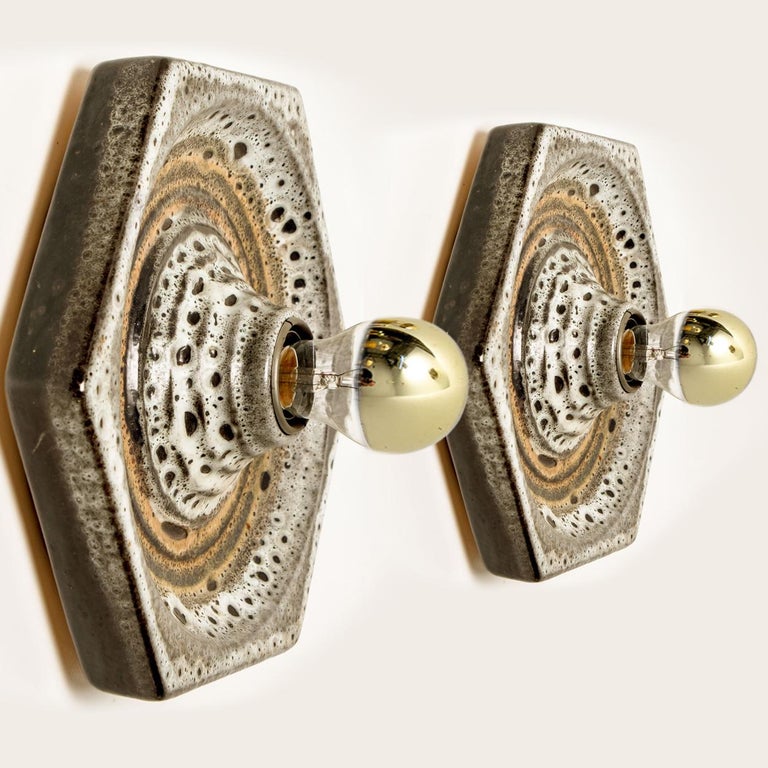 One of the Eight Braun Ceramic Wall Lights, 1970s For Sale at 1stDibs