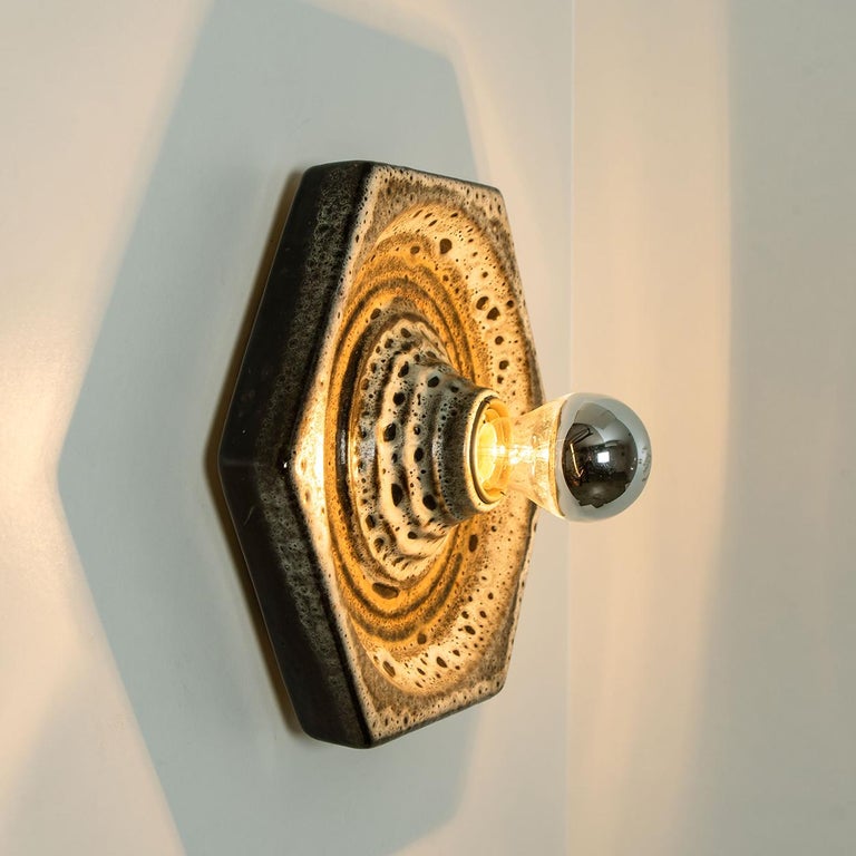 One of the Eight Braun Ceramic Wall Lights, 1970s For Sale at 1stDibs