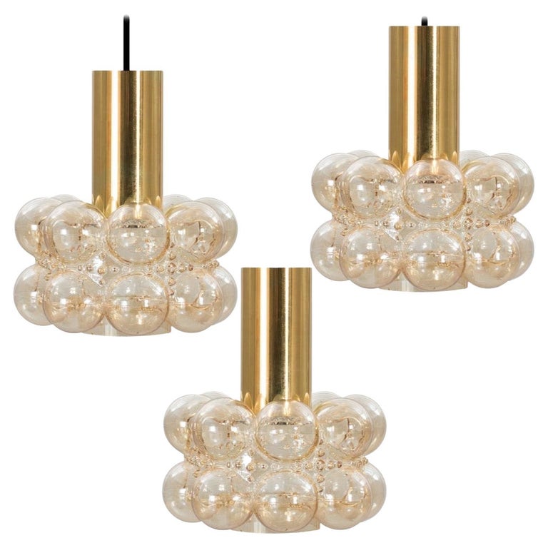 One of the Three Beautiful Bubble Glass Pendant Lamps by Helena Tynell ...