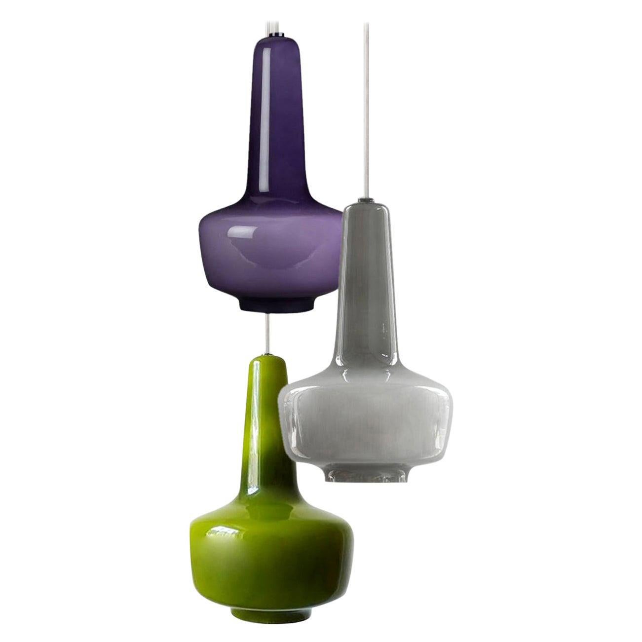 Set Of Three Pendant Lights By Holmegaard Denmark at 1stDibs