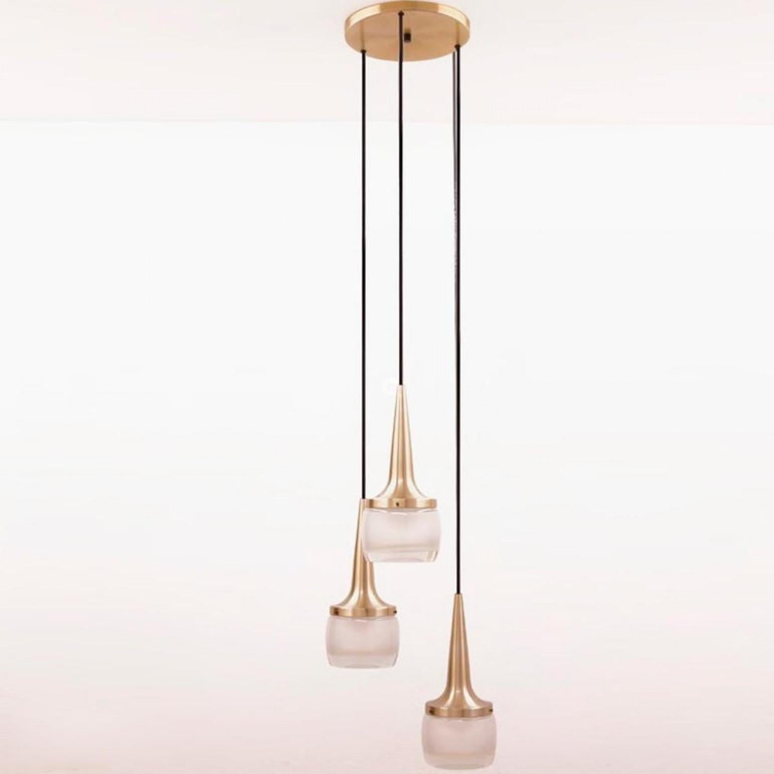 One of the Two Brass Glass Cascade Fixtures by Staff, 1960 For Sale at ...
