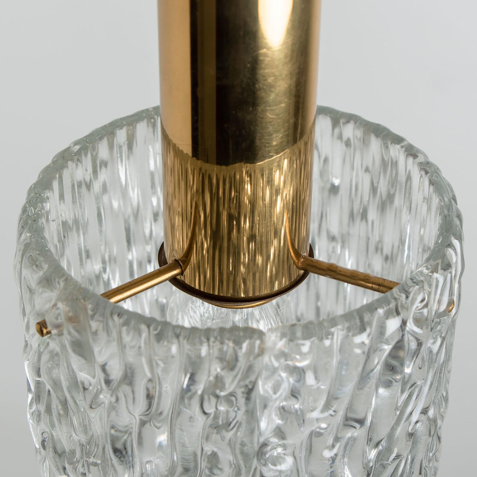 One of Three Wave Glass Pendant Lights by J.T. Kalmar, 1960s For Sale ...