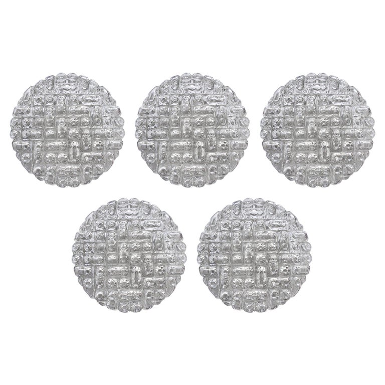 One of Vintage Geometric Glass Ceiling or Wall Light Flush Mount Sconce ...