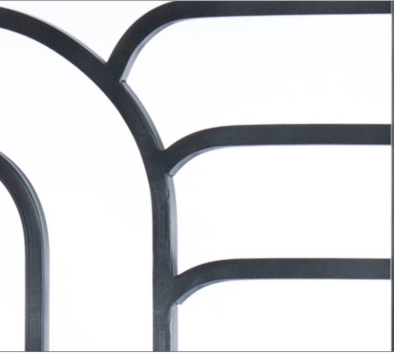 One Pair of Art Deco Style Hand Wrought Iron Bookcases, Nice Natural ...