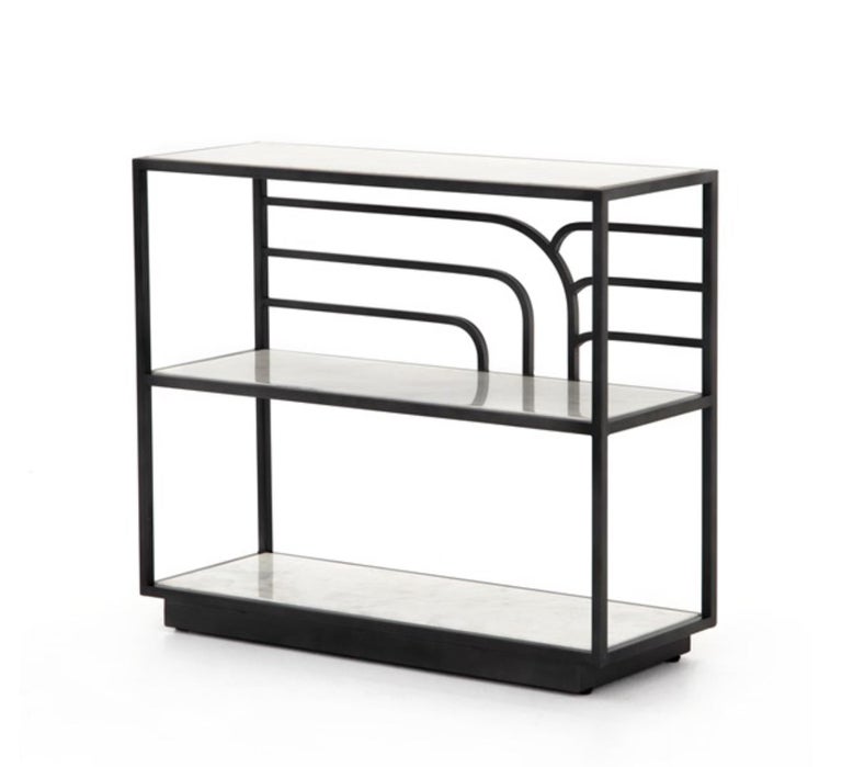 One Pair of Art Deco Style Hand Wrought Iron Bookcases, Nice Natural ...