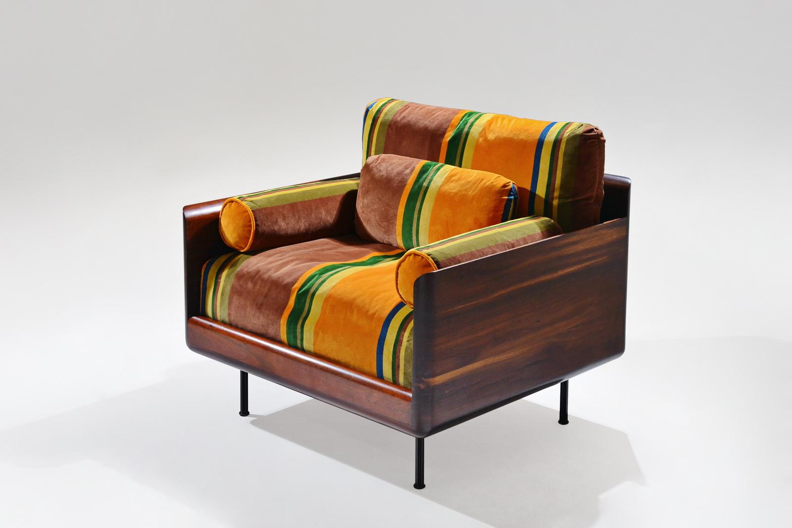 One Seater Sofa Reclaimed Hardwood and Brass Frame by P. Tendercool ...