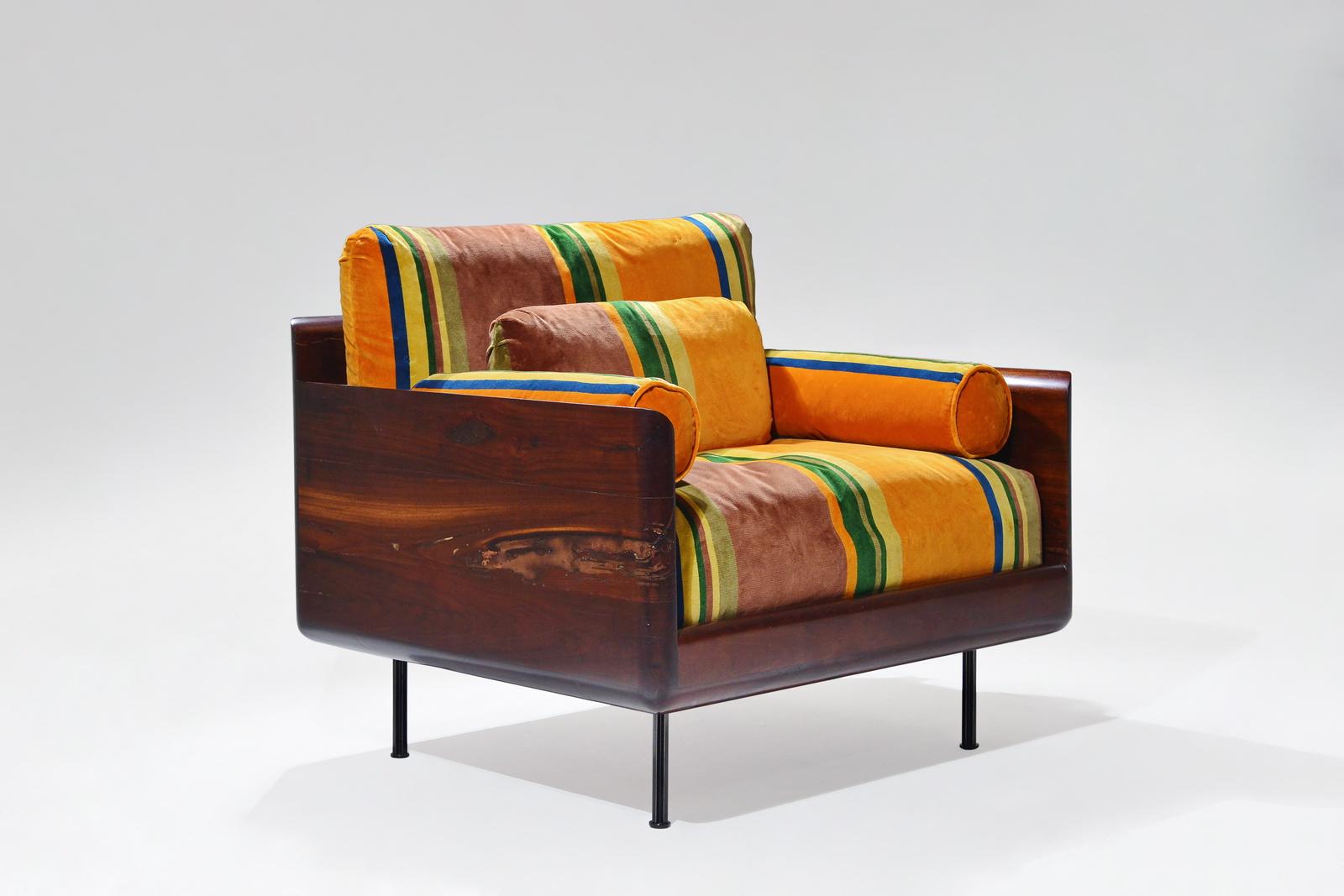 One Seater Sofa Reclaimed Hardwood and Brass Base, P. Tendercool(Indoor ...