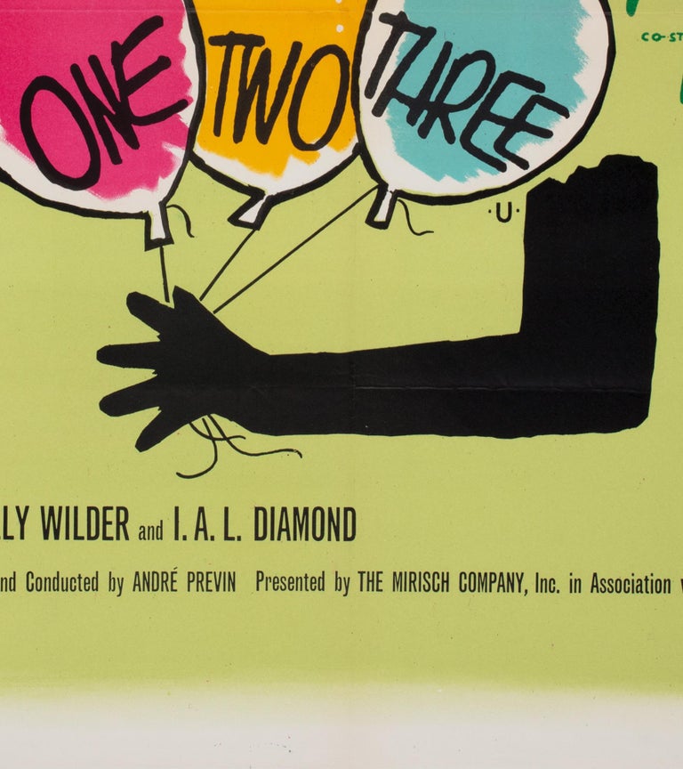 "One Two Three" Original UK Quad Film Poster, Saul Bass, 1961 For Sale ...