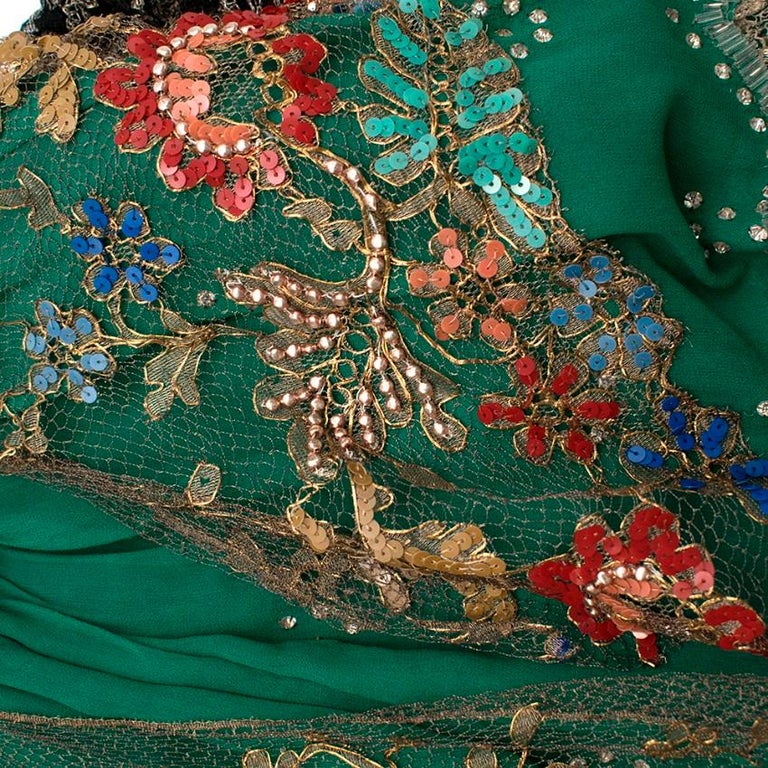 One Vintage Bespoke Lace Embroidered Tie Back Top - Size Estimated XS ...