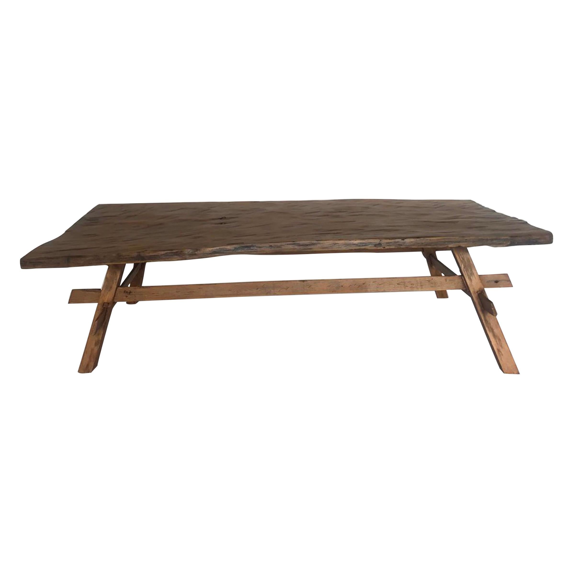 Adirondack Style Natural Wood Surf Board Coffee Table at 1stDibs