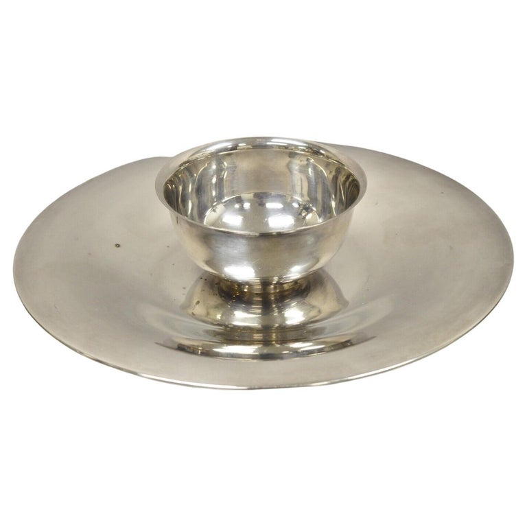 Oneida Silver Plate Serving Platter Dish Shrimp Cocktail Chips and Dip ...