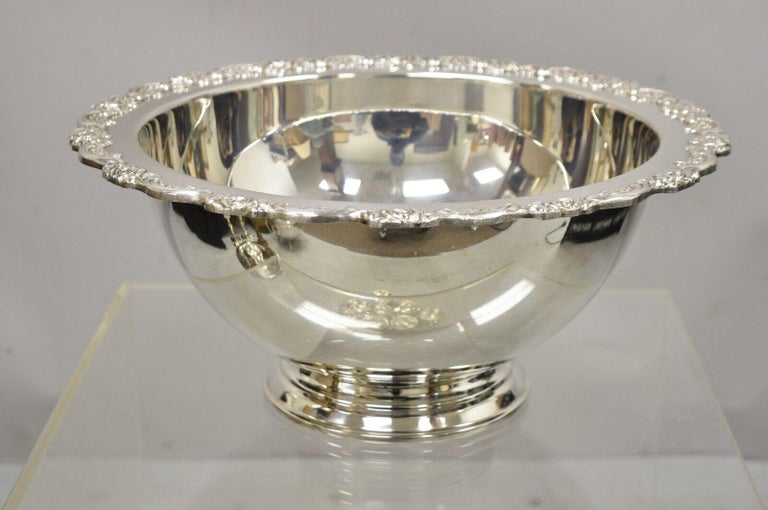 Oneida Silver Plated Punch Bowl Set with 12 Cups and Ladle at 1stDibs