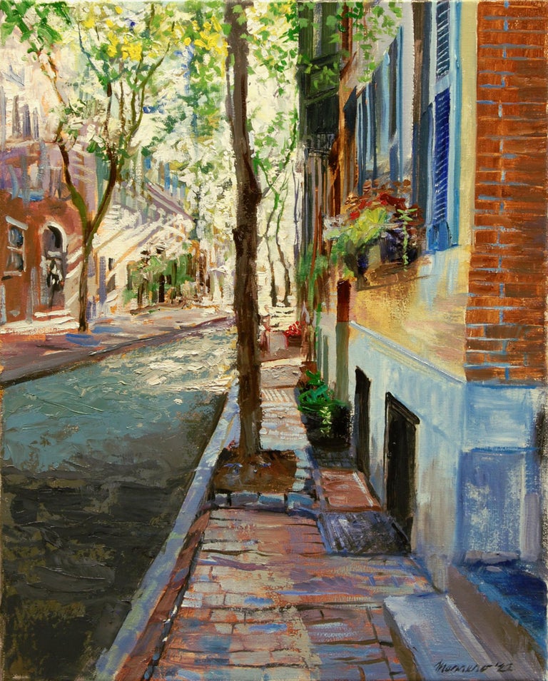 Onelio Marrero - Fayette Street, Boston, Oil Painting For Sale at 1stDibs