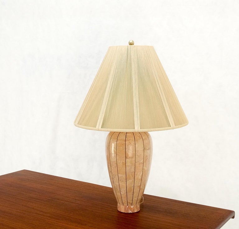 Onion Shape Tessellated Stone Brass Inlay Table Lamp Mint! For Sale at ...