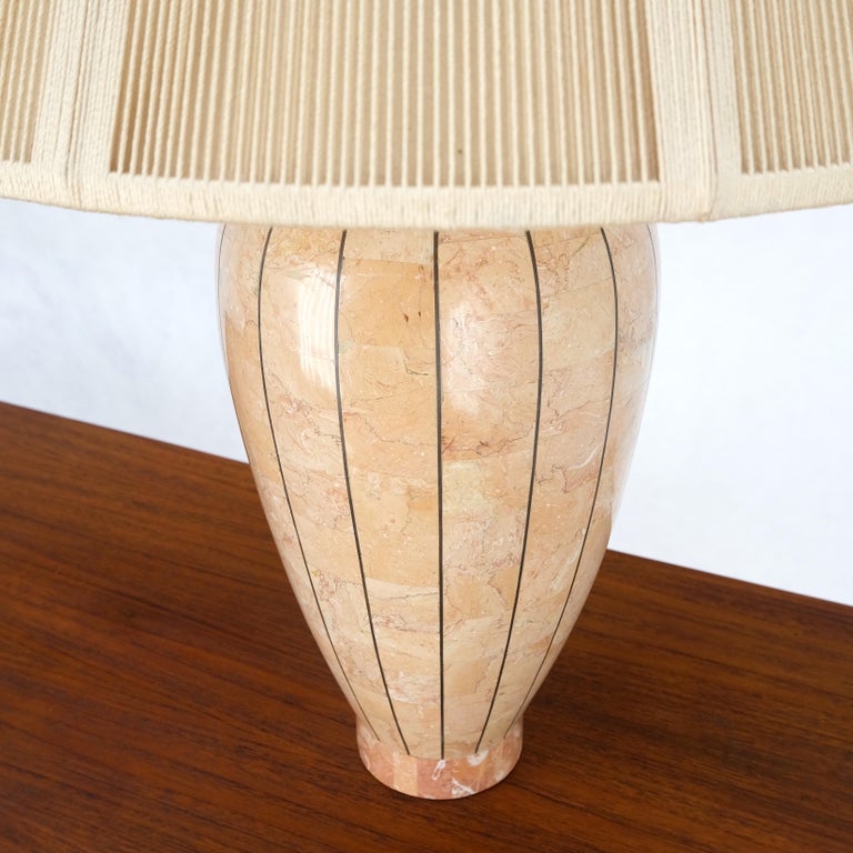 Onion Shape Tessellated Stone Brass Inlay Table Lamp Mint! For Sale at ...