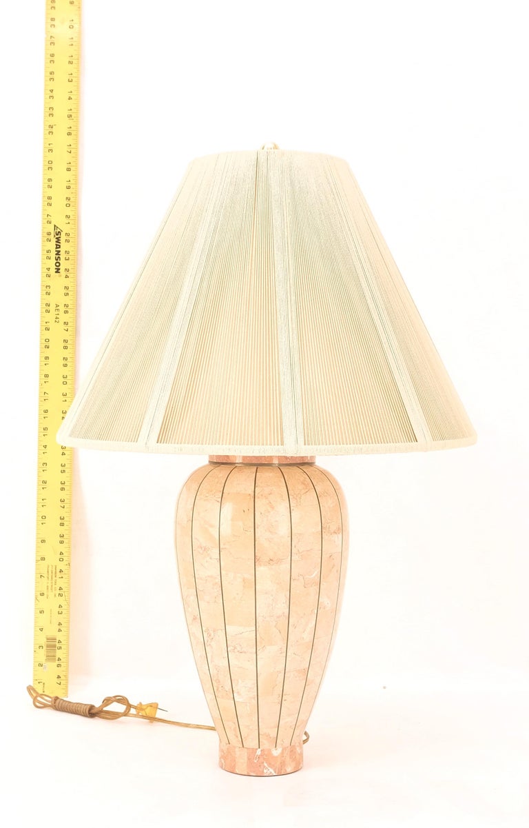 Onion Shape Tessellated Stone Brass Inlay Table Lamp Mint! For Sale at ...