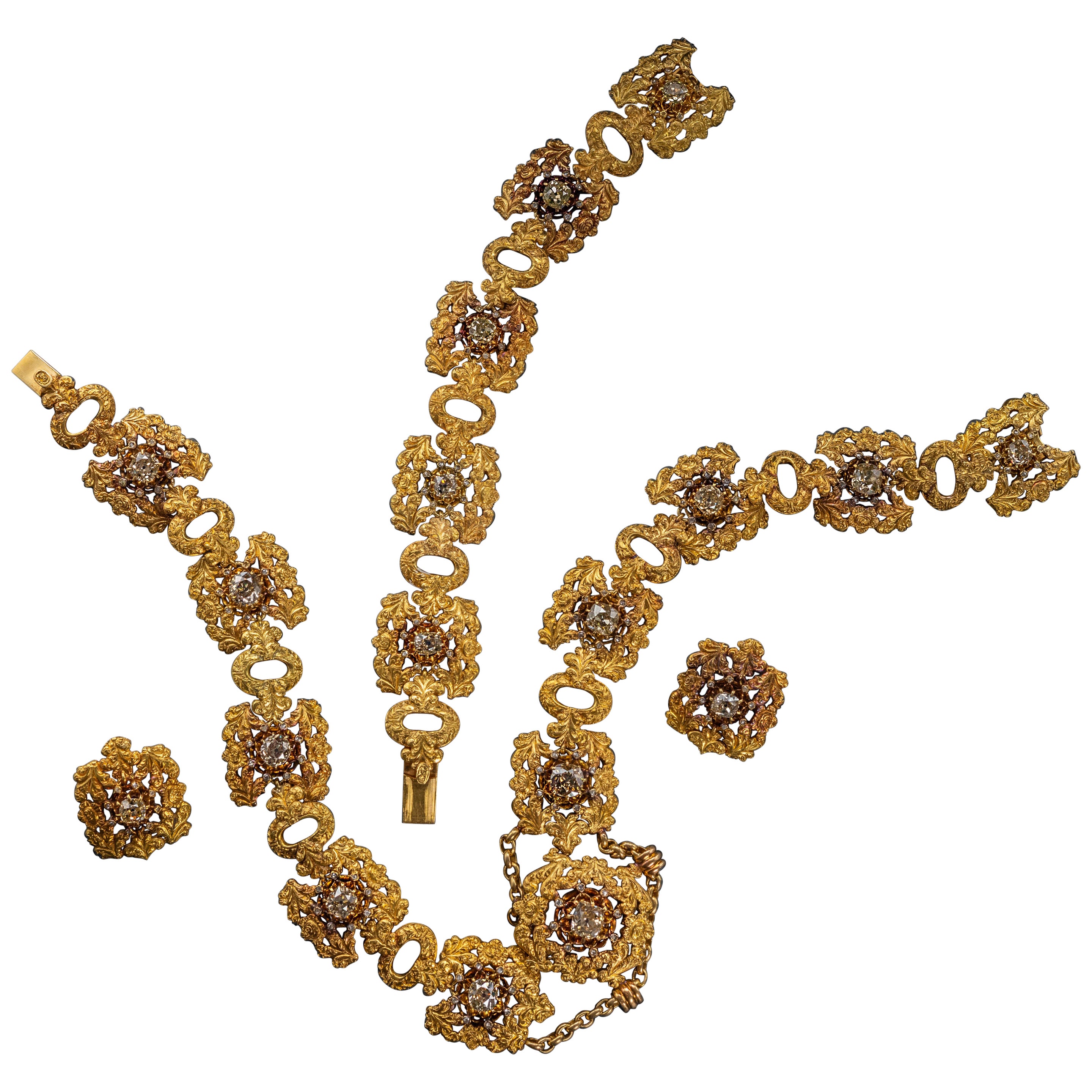 Antique Russian 19th Century Malachite Gold Parure at 1stDibs