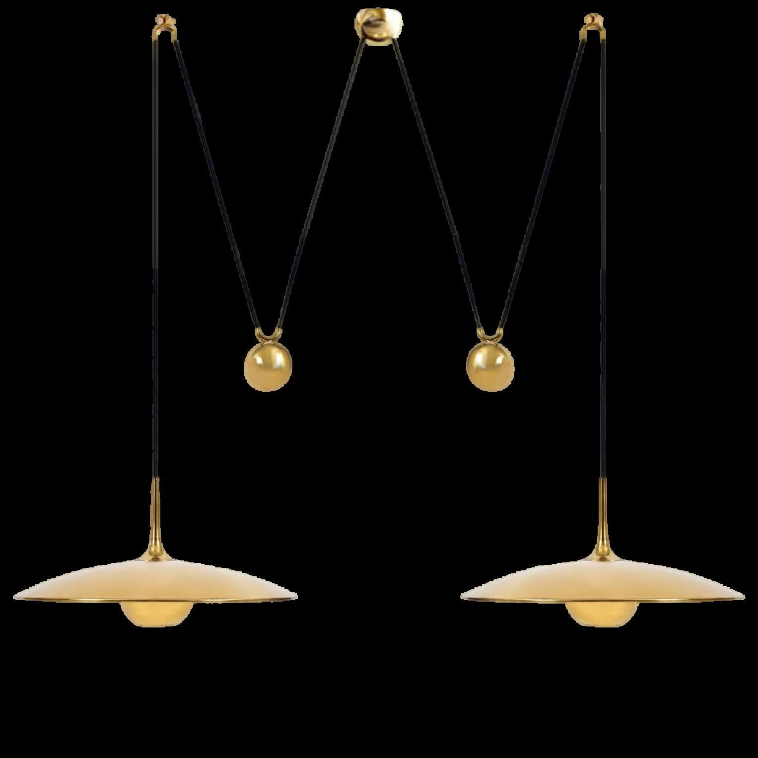 Onos 55 Double Pull Brass Pendant Lamp by Florian Schulz, Germany For ...