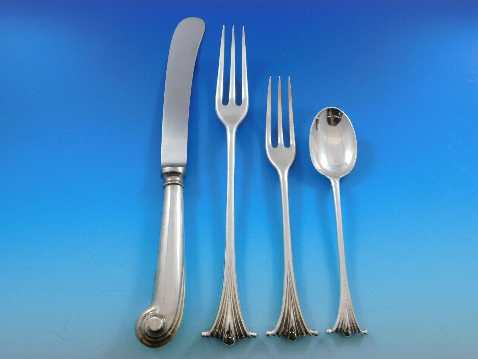 Onslow by James Robinson Sterling Silver Flatware Dinner Service 12 Set ...