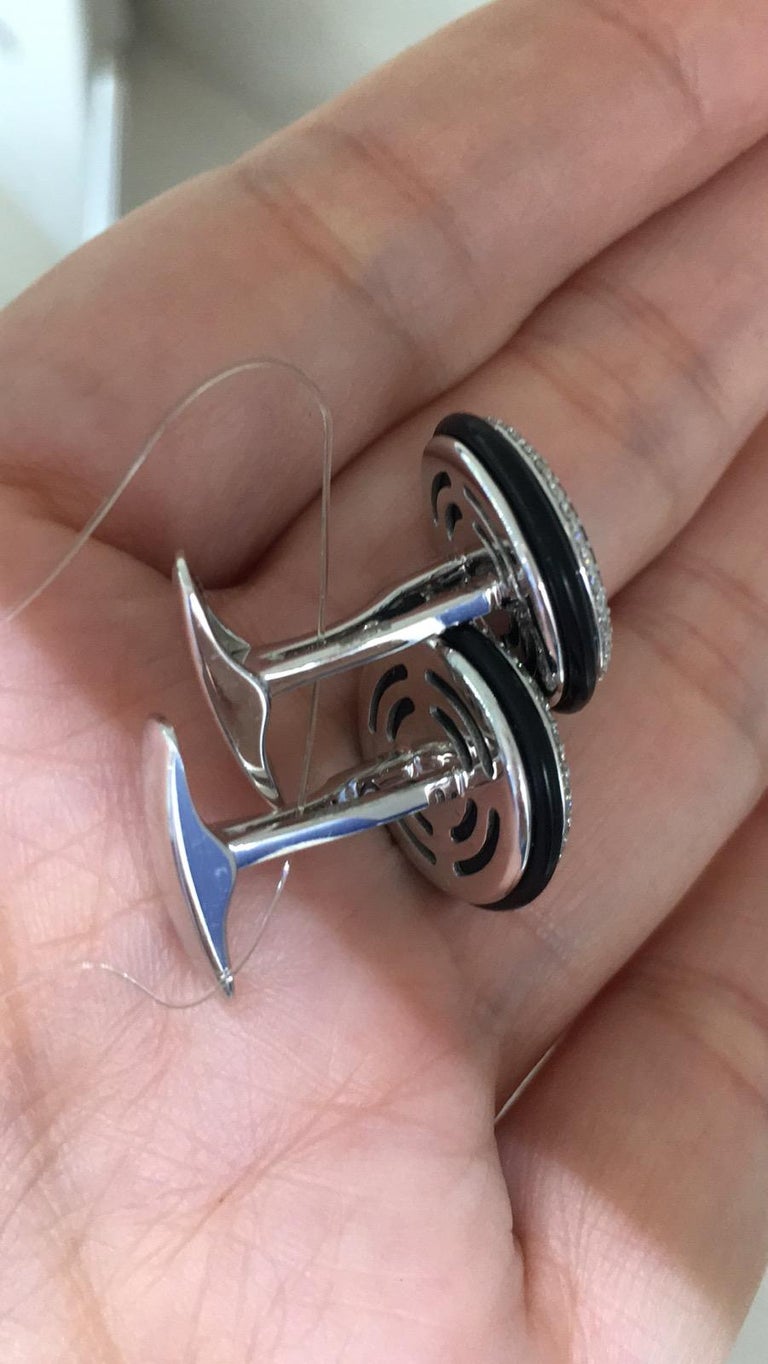 Onyx 18 Karat White Gold Fine Jewelry White Gold Statement Cufflinks ...