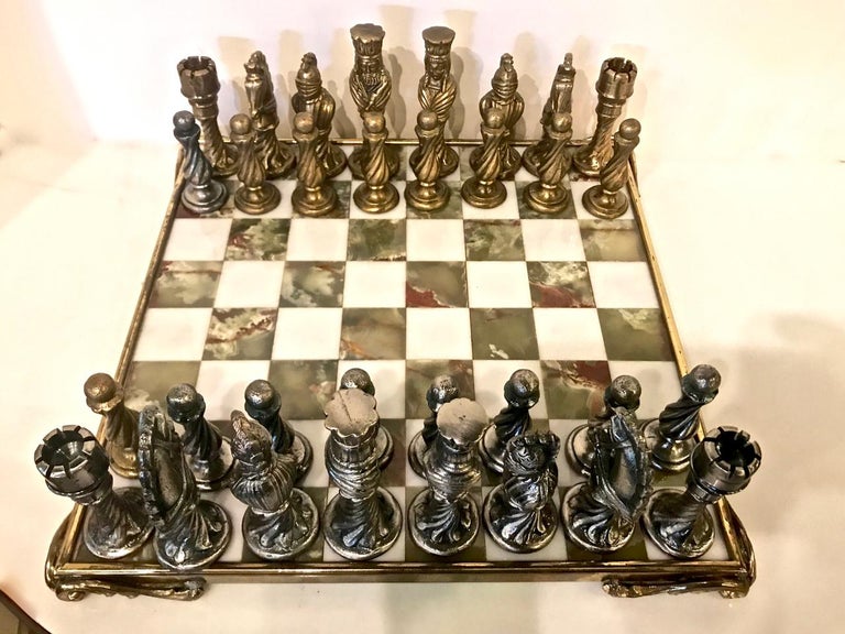 Onyx and Bronze Chess Set at 1stDibs