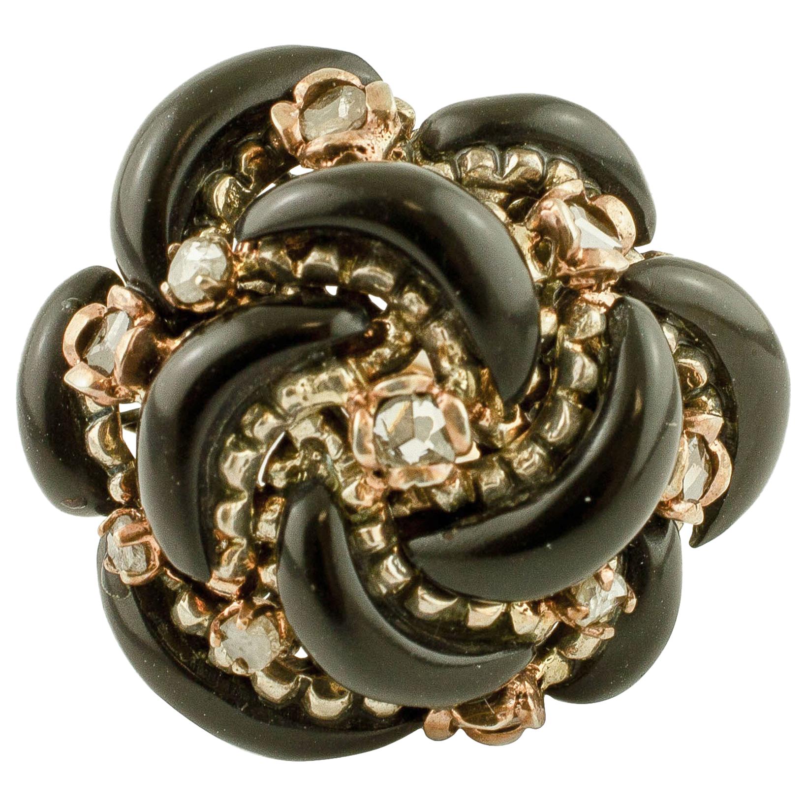 Empire Onyx Cameo and Rose Cut Diamond Ring For Sale at 1stDibs ...