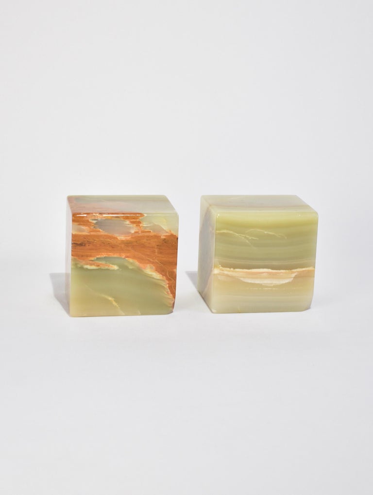 Onyx Cube Bookends For Sale at 1stDibs