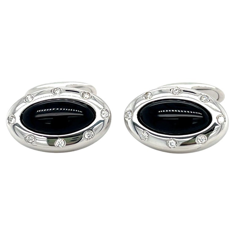 Onyx Cufflinks White Gold For Sale at 1stDibs