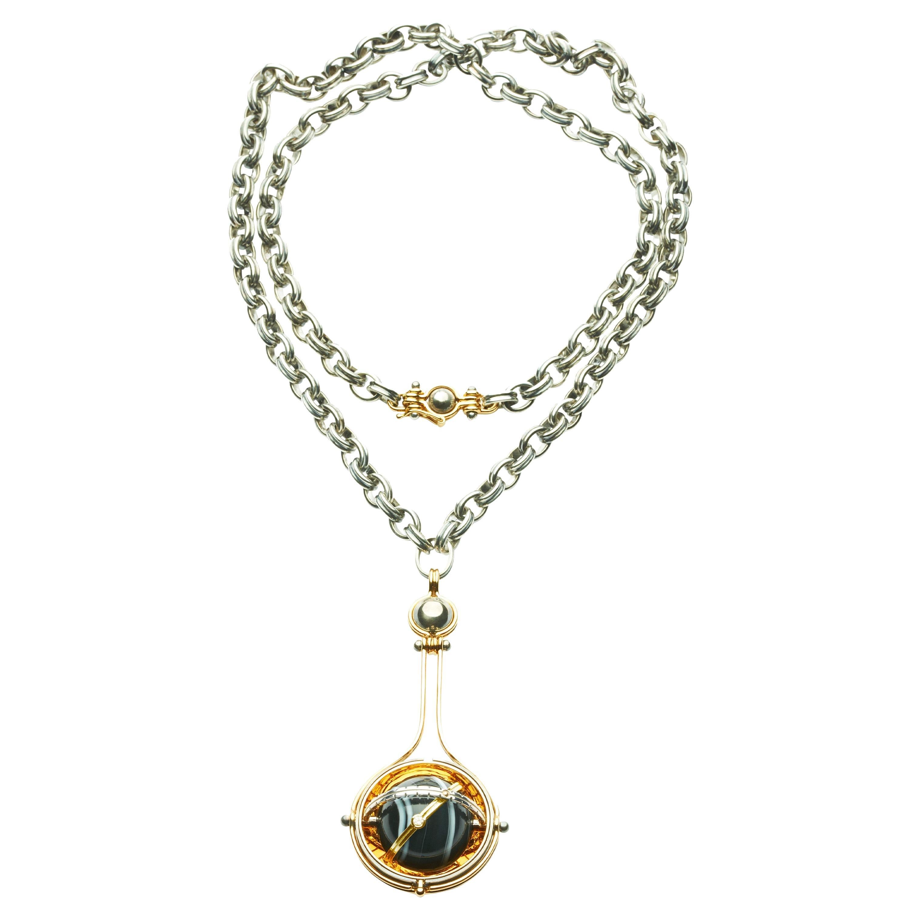 Diamond Pluton Pendant in 18k Yellow Gold by Elie Top For Sale at 1stDibs