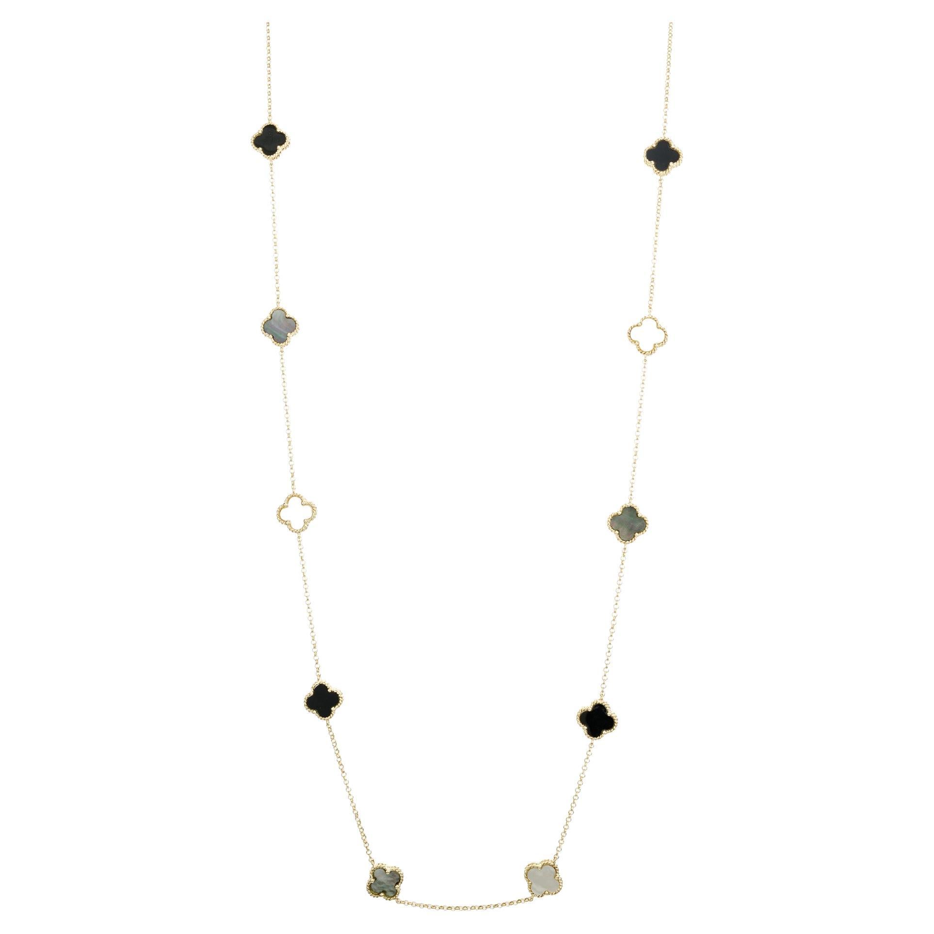 36 Inch Gold Chain with Mother of Pearl Torpedoes at 1stDibs