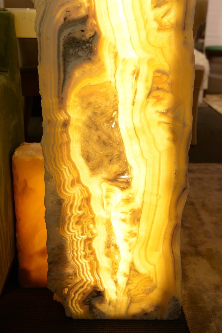 Onyx Raw Totem Floor Lamp For Sale at 1stDibs