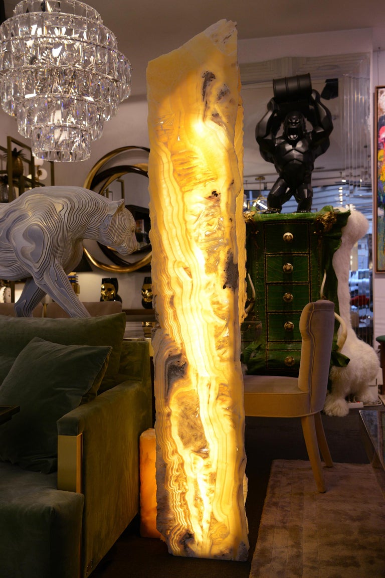 Onyx Raw Totem Floor Lamp For Sale at 1stDibs