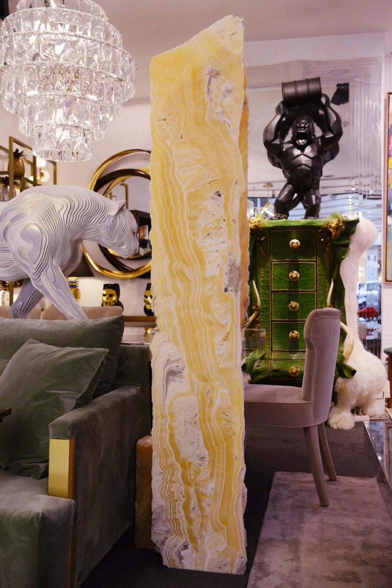 Onyx Raw Totem Floor Lamp For Sale at 1stDibs