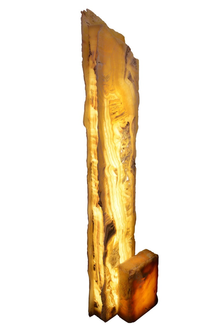 Onyx Raw Totem Floor Lamp For Sale at 1stDibs