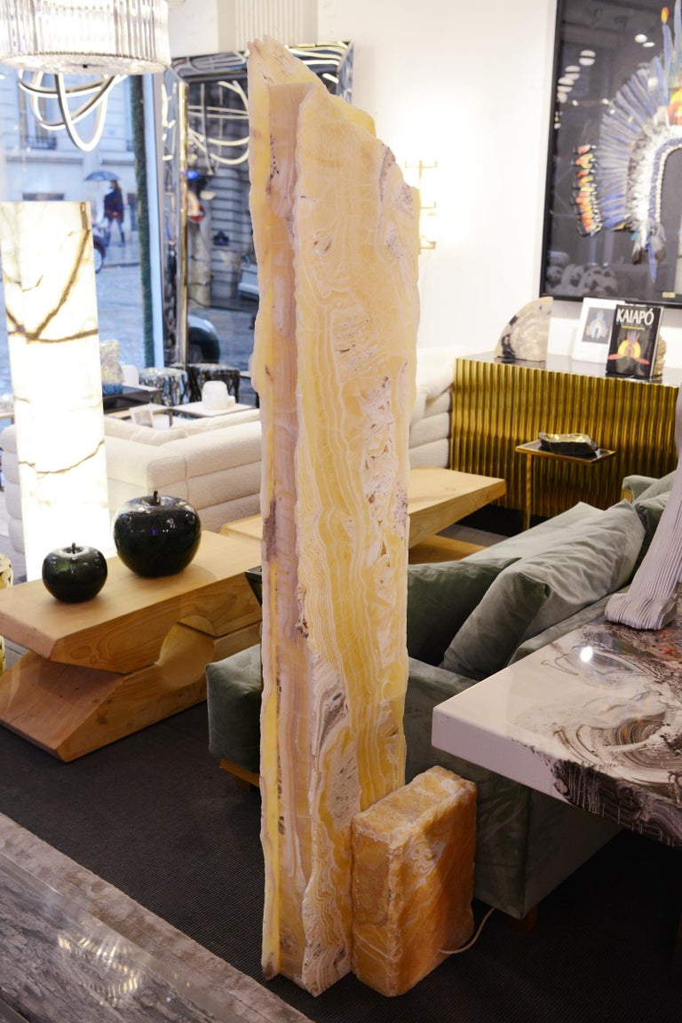 Onyx Raw Totem Floor Lamp For Sale at 1stDibs