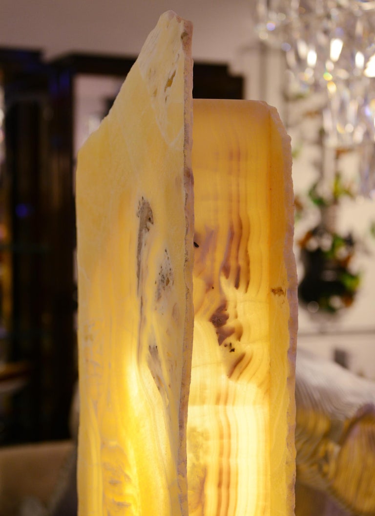 Onyx Raw Totem Floor Lamp For Sale at 1stDibs