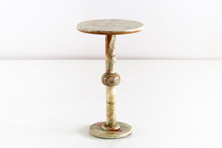 Onyx Side Table with Pedestal Base, Italy, 1960s at 1stDibs