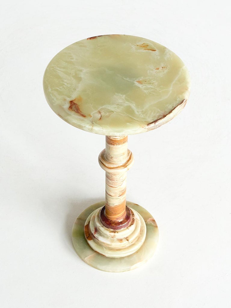 Onyx Side Table with Pedestal Base, Italy, 1960s at 1stDibs