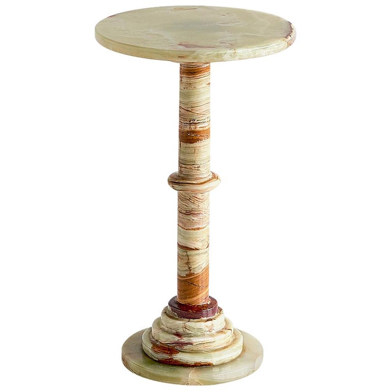 Onyx Side Table with Pedestal Base, Italy, 1960s at 1stDibs