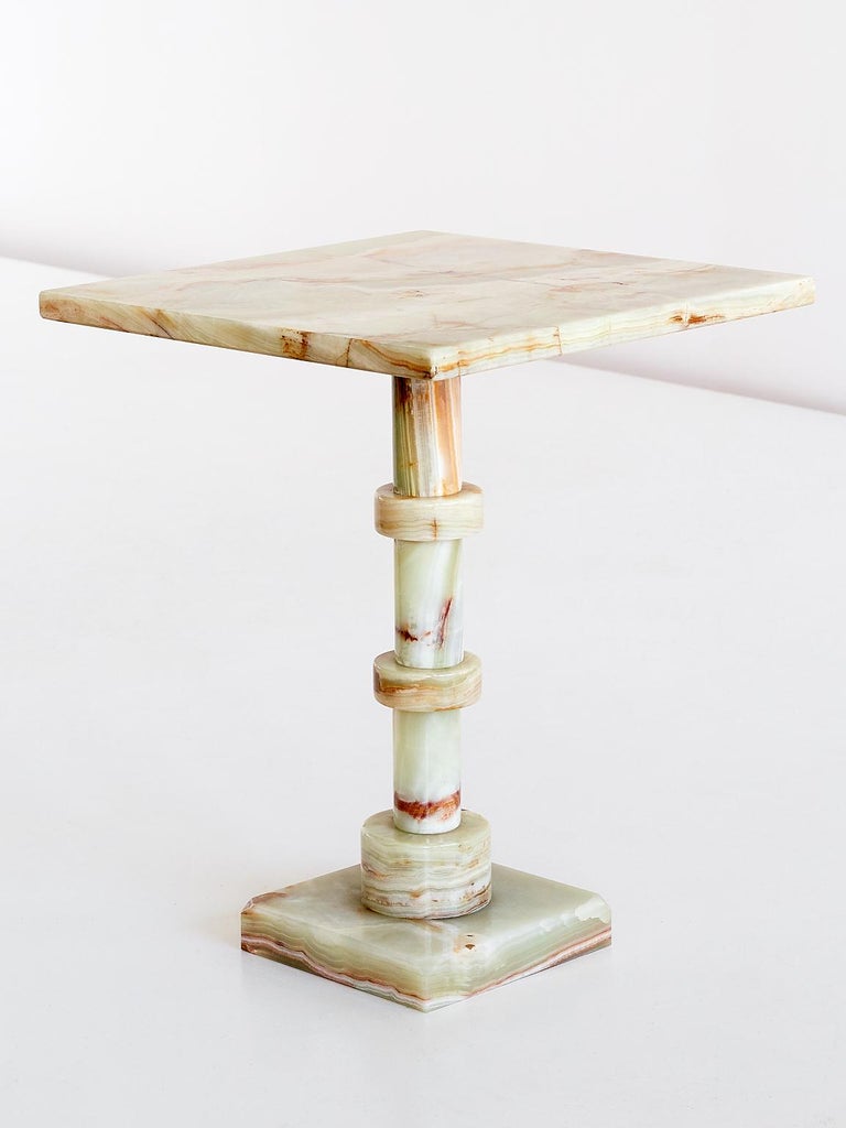 Onyx Side Table with Pedestal Base, Italy, 1970s at 1stDibs