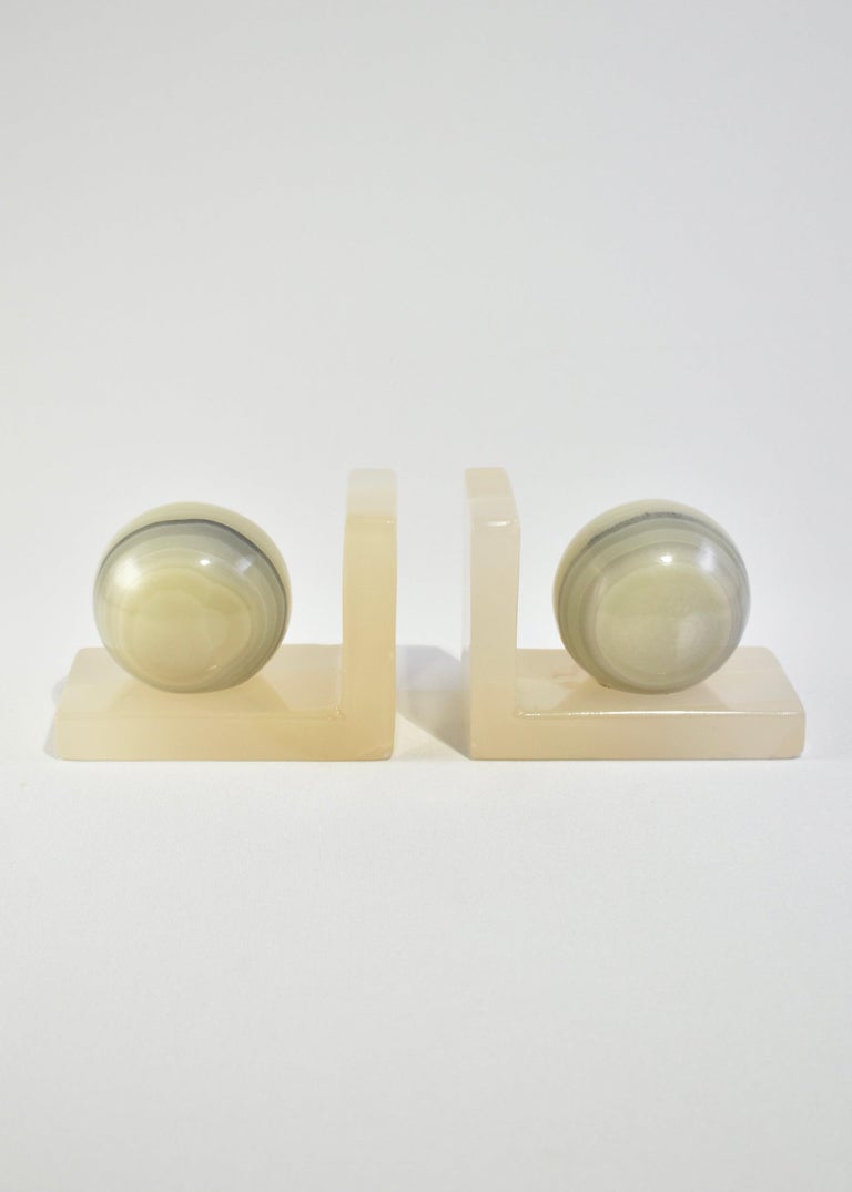 Onyx Sphere Bookends at 1stDibs