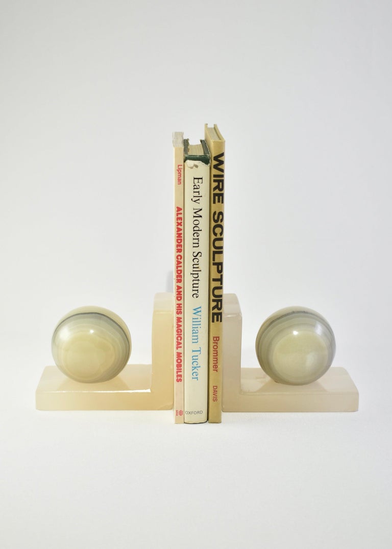 Onyx Sphere Bookends at 1stDibs