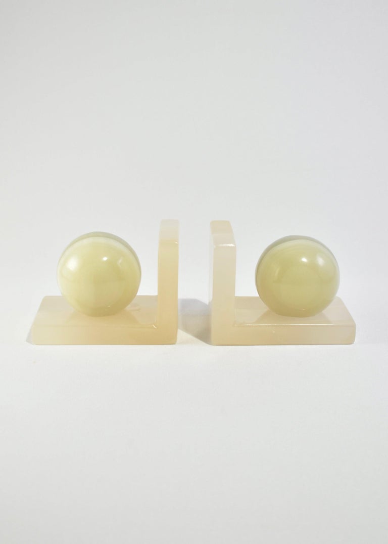 Onyx Sphere Bookends at 1stDibs