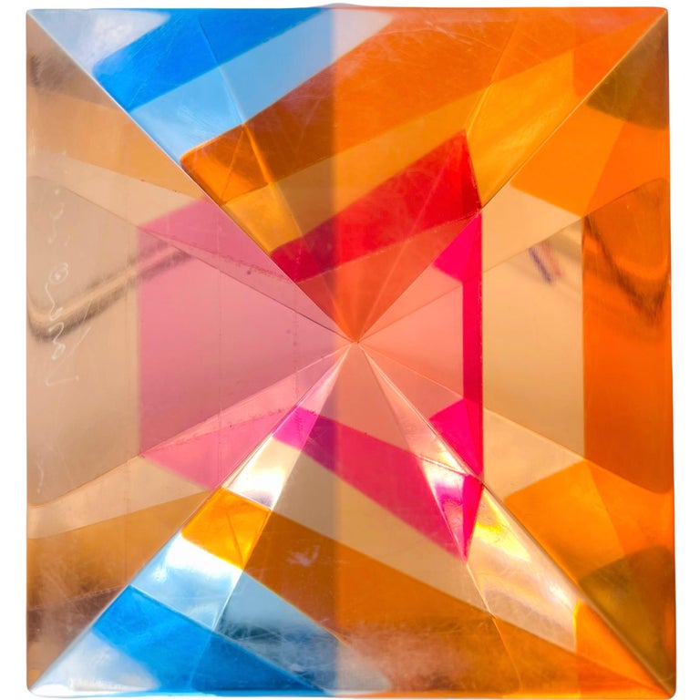 Op Art Acrylic Sunburst Pyramid Sculpture by Vasa Mihich For Sale at ...