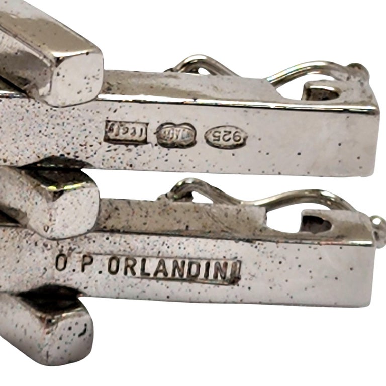 O.P. Orlandini Uno A Erre Sterling Silver Bangle Bracelet For Sale at 1stDibs