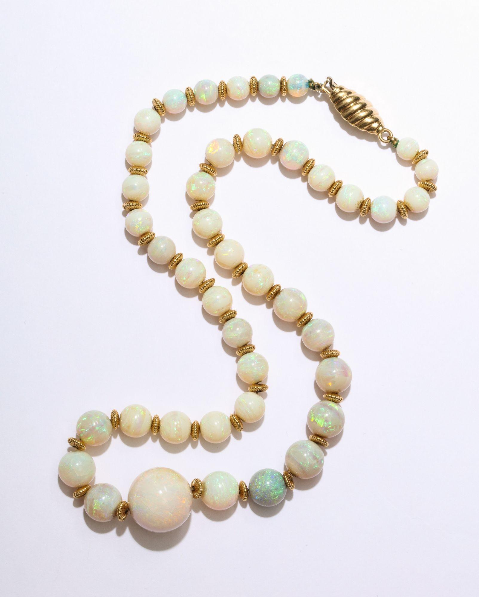 Opal Bead Necklace For Sale at 1stDibs | opal bead necklace antique